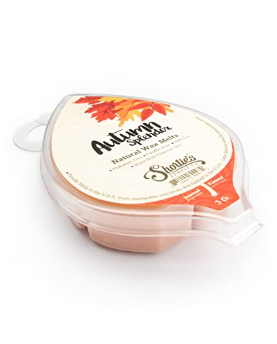 Shortie's Candle Company Autumn Splendor Natural Soy Wax Melts - 1 Highly Scented 3 Oz. Bar - Made with 100% Soy and Essential Fragrance Oils - Phthalate & Paraffin Free, Vegan, Non-Toxic