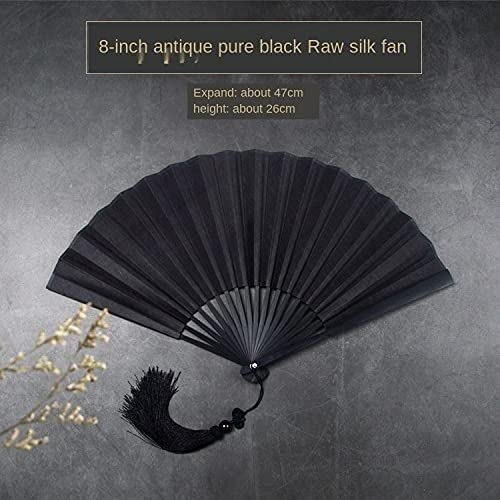 Folding Fans Foldable Antique Folder Custom Fan, Chinese-Style Hanfu Fan for Women, SU Style, Male Dominator Fan Handheld Folding Fan (Color : A)