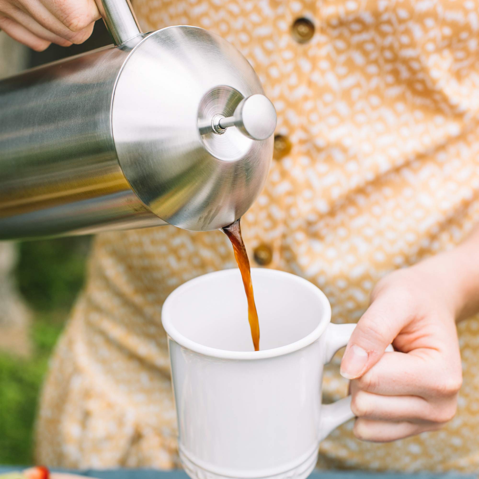 Frieling Double-Walled Stainless-Steel French Press Coffee Maker, Brushed, 23 Ounces