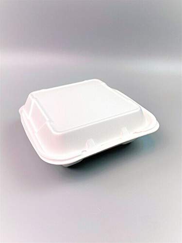 Genpak Quality To Go Snap It 3 Compartment Foam Take Out Medium Food Container Vented White, 8.25" Length x 8" Width x 3" Depth | 200/Case