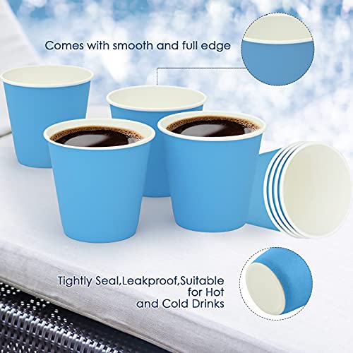 Turbo Bee 300Pack 3oz Disposable Paper Cups,Hot/Cold Beverage Drinking Cup,Small Blue Paper Cups for Bathroom and Mouthwash…