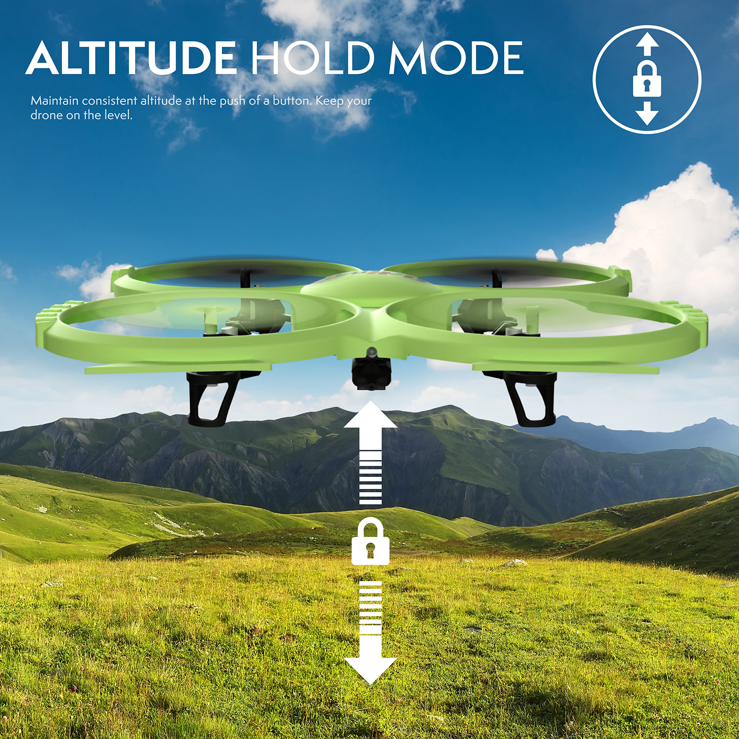 Force1 U818A HD+ RC Drone with Camera for Adults - Long Distance Remote Control Drone Quadcopter with 720P HD Drone Camera, 6-Axis Gyro, Headless Mode, Return Home, 4GB SD Card, and 2 Drone Batteries