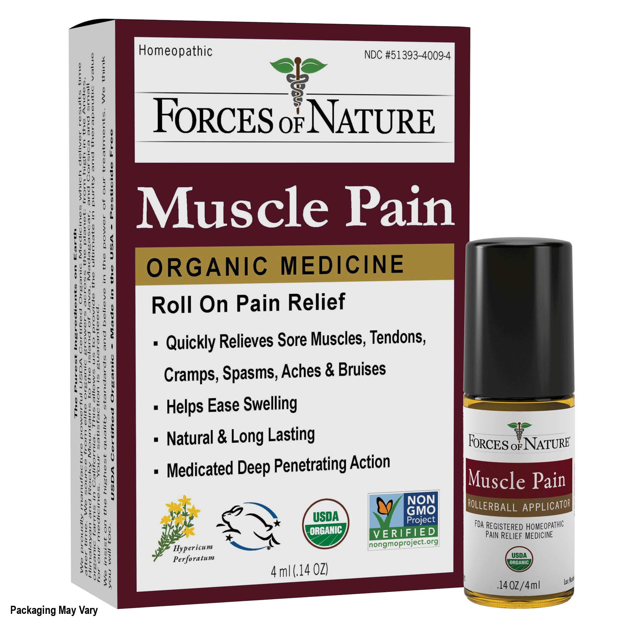Forces of Nature - Natural, Organic Muscle Pain Relief (4ml) (Packaging May Vary)