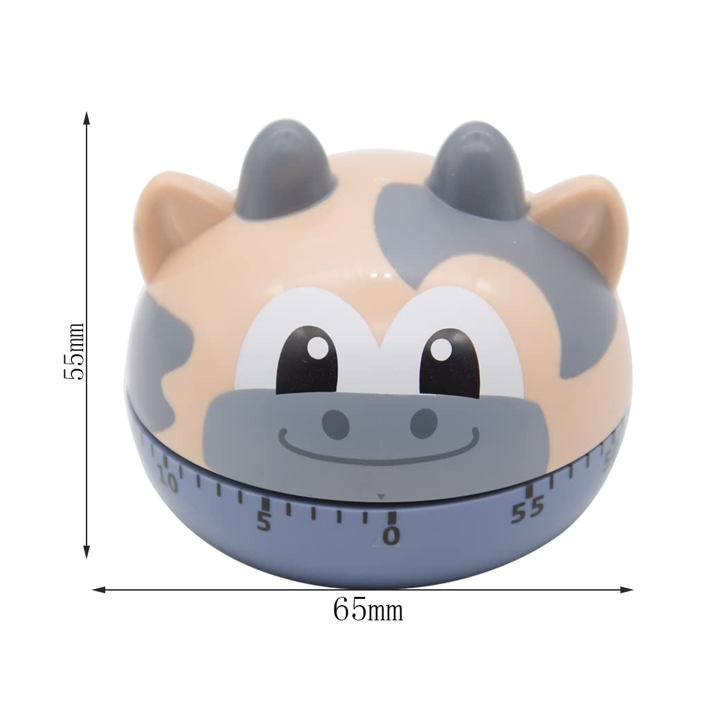 Hoshen Kitchen Food Cooking Mechanical Timer, Learning Time Manager, Manual Timer, Cartoon Animal Shape,Cattle