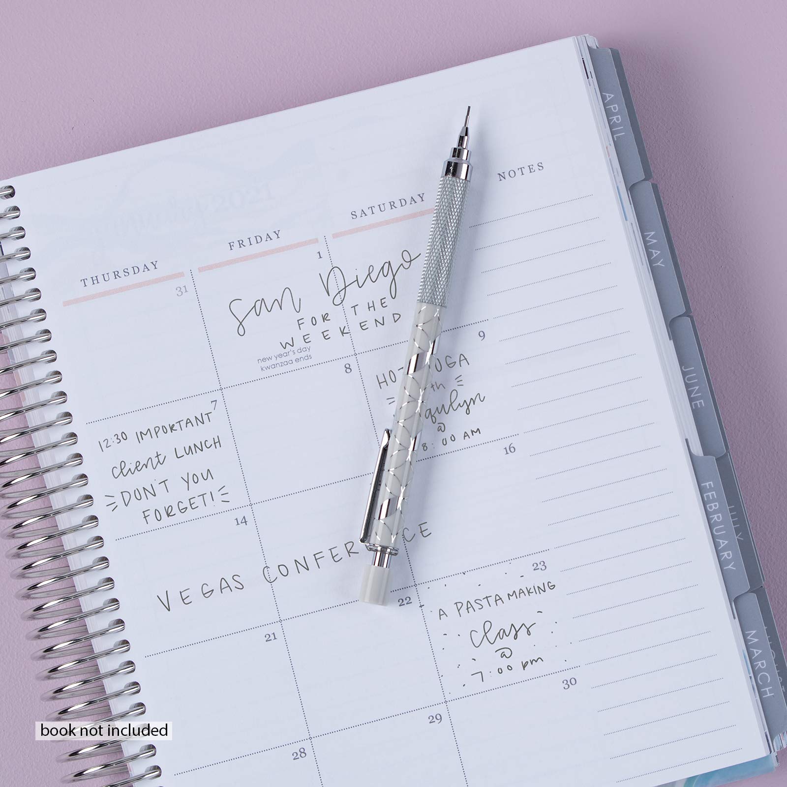 Erin Condren Designer Desk Accessories - Designer Mechanical Pencil - Gray, 0.7mm, Perfect for Providing a Luxurious Writing Experience. Compatible with Any .7mm Lead