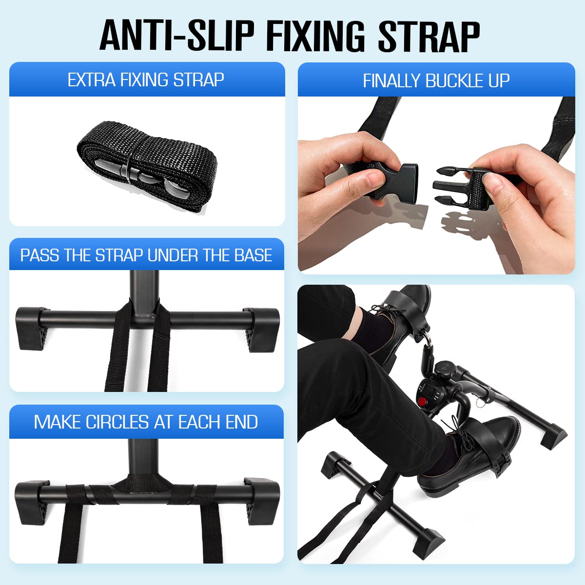 Folding Pedal Exerciser, BOOKCYCLE Mini Exercise Bike, Under Desk Bike Pedal Exerciser for Seniors Legs Arms Physical Therapy Workout at Home Office (Matte black)