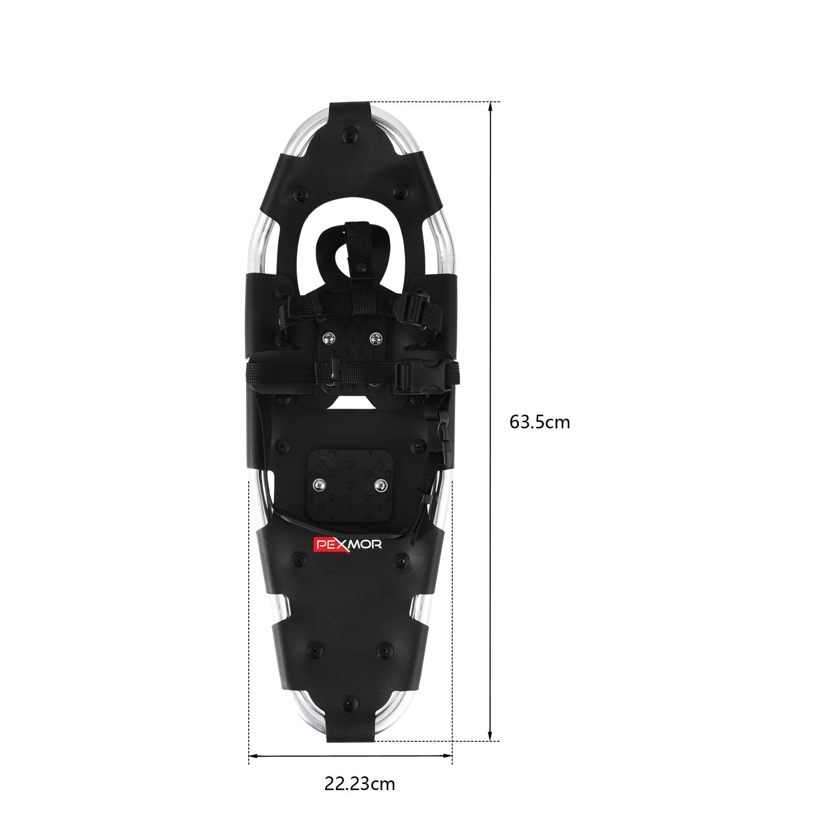 HAUBIS 8 * 25'' Outdoor Non-Slip Mountaineering Ski Equipment Snow Walking Anti-Fall Artifact Snowshoes Silver Frame Black