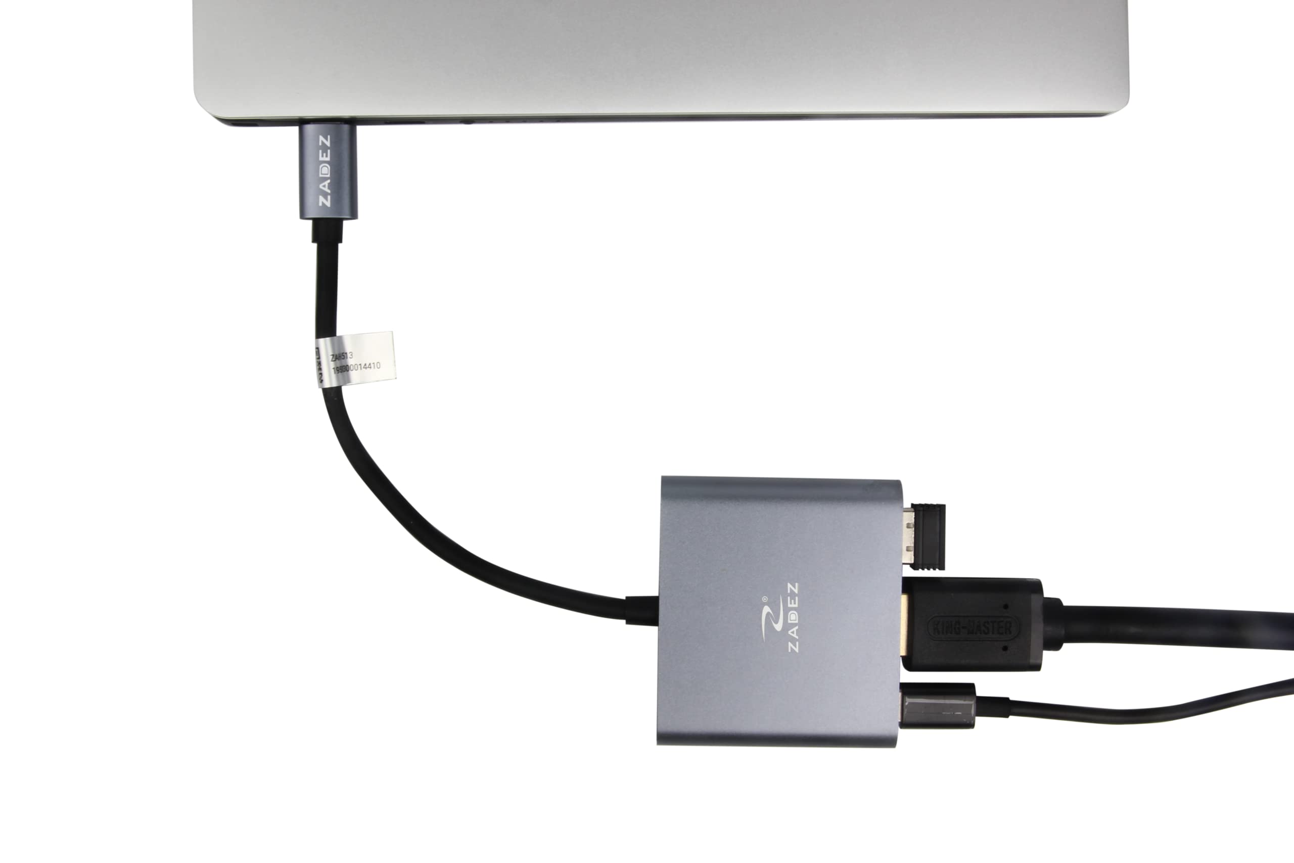 ZADEZ ZAH-513 USB-C Hub 3-in-1 Type-C (USB-C) - HDMI Port 4K (30 Hz) - Charging Port in - Power Delivery 60W - USB 3.0 high-Speed Charging Aluminum Material