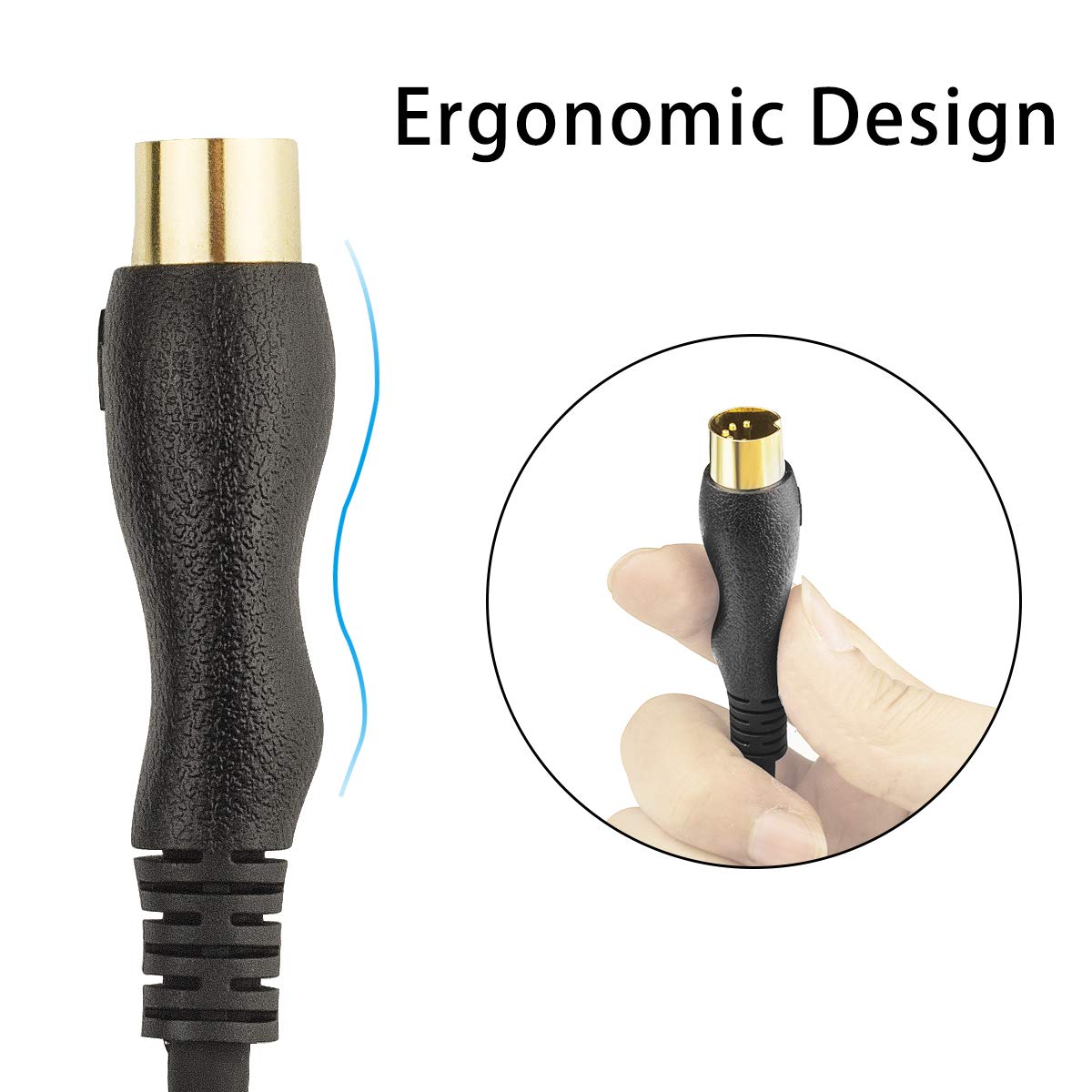 EBXYA MIDI Y Splitter Cable - 5 Pins Din MIDI Male to Dual Female Cable, 3 Feet 2 Packs