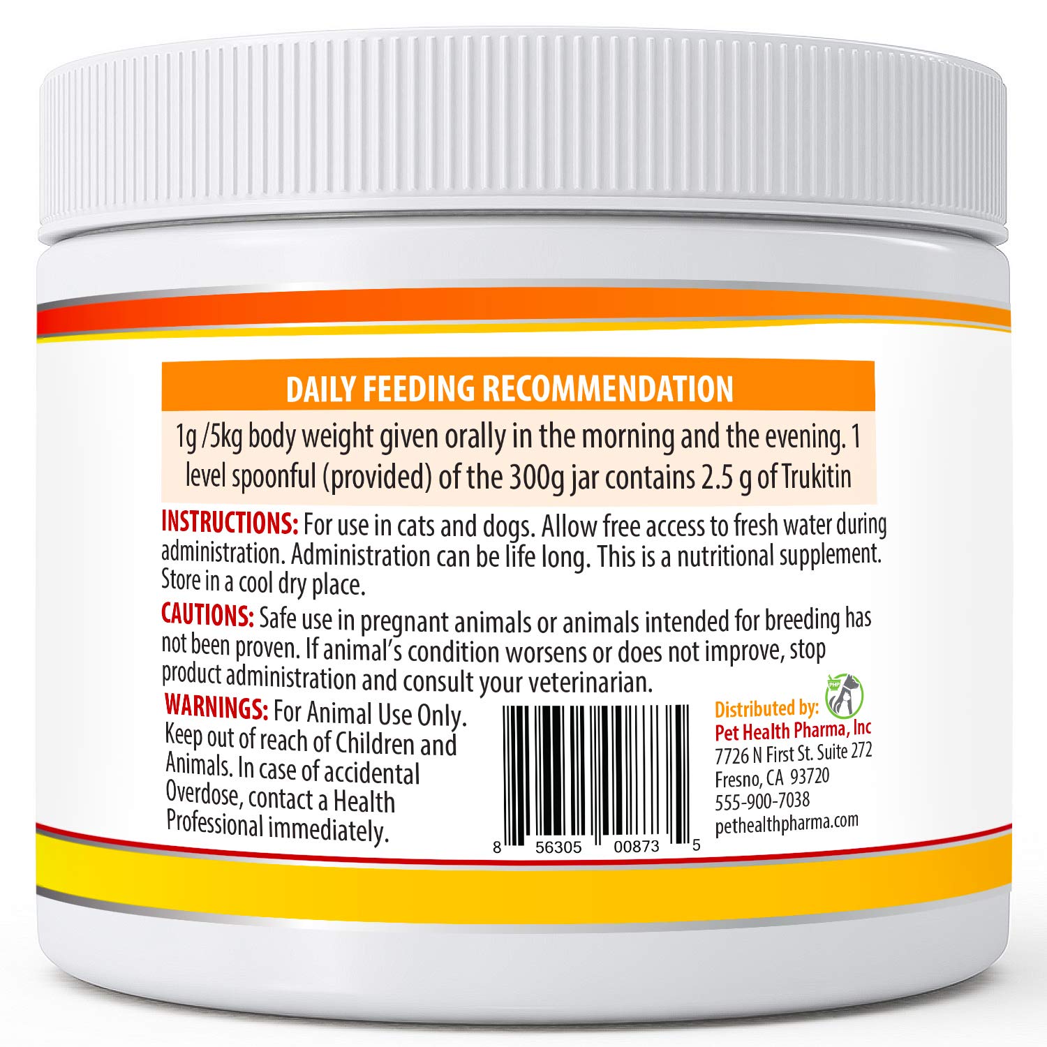 Trukitin Chitosin Based Phosphate Binder for Cats & Dogs β All Natural Human Grade Ingredients for Renal Support Supplement with Calcium Carbonate Oral Powder (Made in U.S.A)