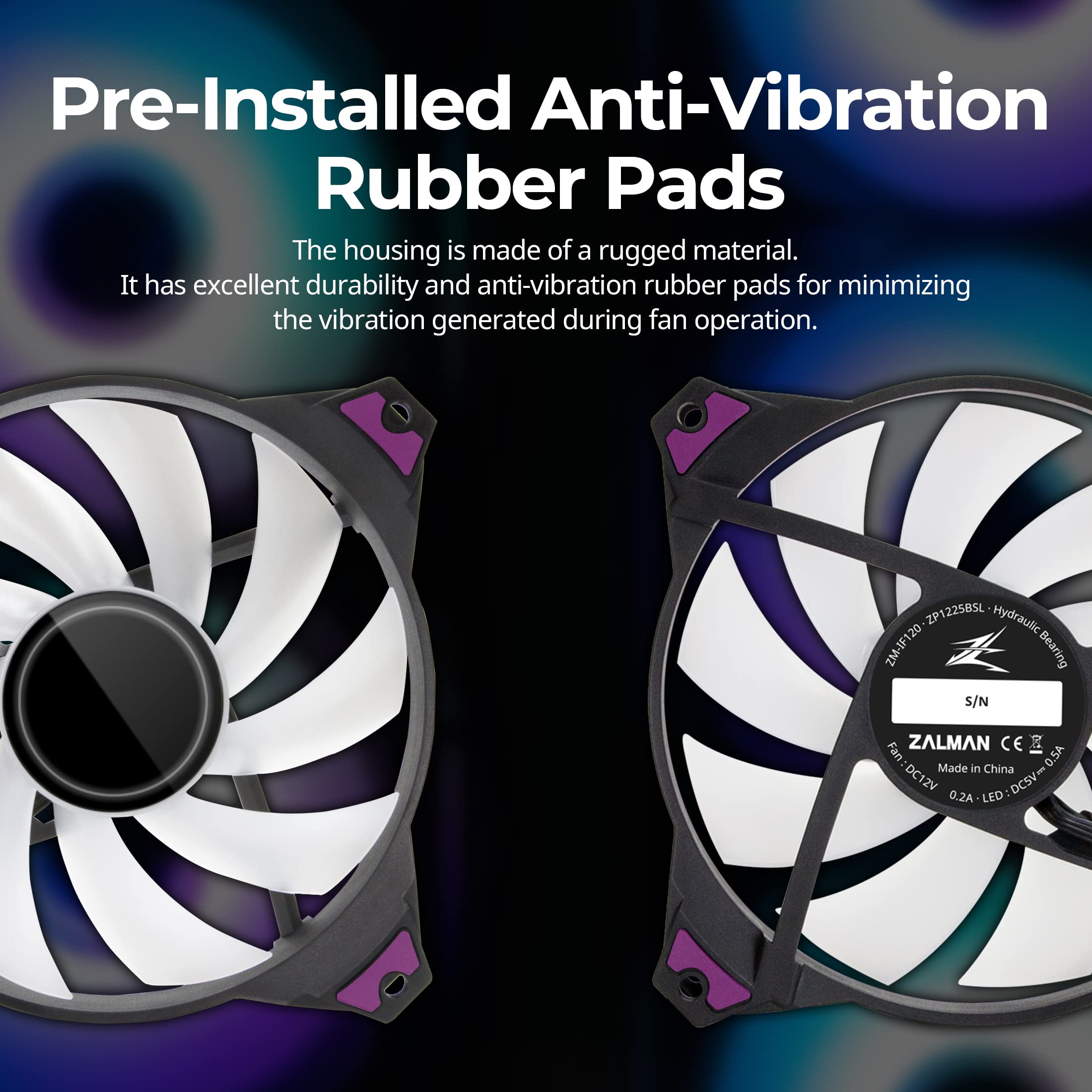 Zalman IF120 Infinity Mirror ARGB 120mm Case Fans, Silent 3-Pin Addressable RGB Fans for Computer Case & Liquid Radiator, 1200RPM Smooth and Silent Fans, 55.2 CFM, ARGB Controller Included (3 Pack)