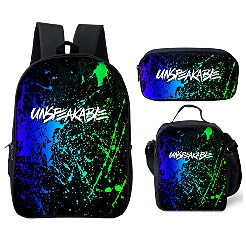 Tondswi Boys Backpack Lunch Bag Pencil Case 3 Pieces Set, Daily Travel Backpack 3-One Size