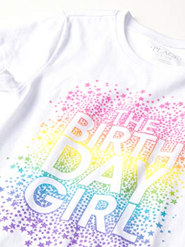 The Children's Place girls Birthday Graphic Tee T Shirt, White, X-Large US