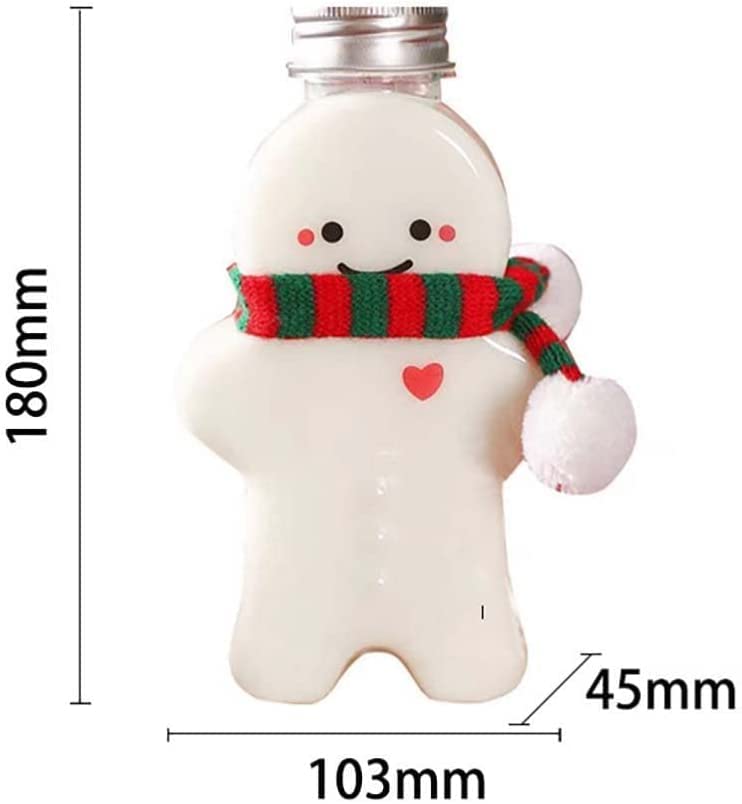 NEW Gingerbread Mug,Creative Water Bottle Kitchen Milk Tea Christmas Decoration Gingerbread Man Drinking Cup,Cute Gingerbread Man Drinking Cup Portable Drink Bottle (Transparent)