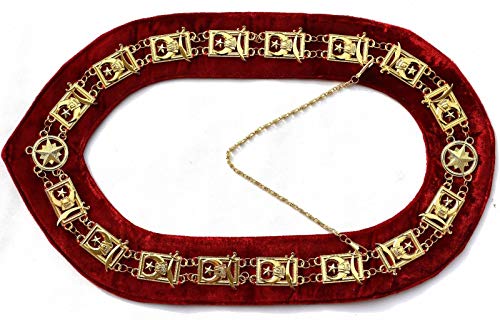 DEURA Masonic Collar Shriners Shriner's GOLD PLATED // RED BACKING DMR-600GR