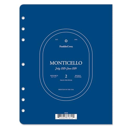 FranklinCovey - July 2023 Monticello Weekly Ring-Bound Planner (Monarch, Jul 2023 - Jun 2024)
