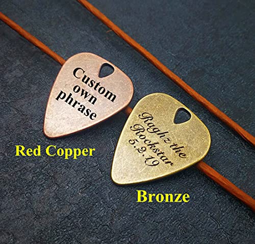 FKOG Custom Metal Guitar Pick, Customize Personalized Wood Guitar Pick Holder Music Gifts for Him Her Men Women Dad Husband Boyfriend Girlfriend (custom link)