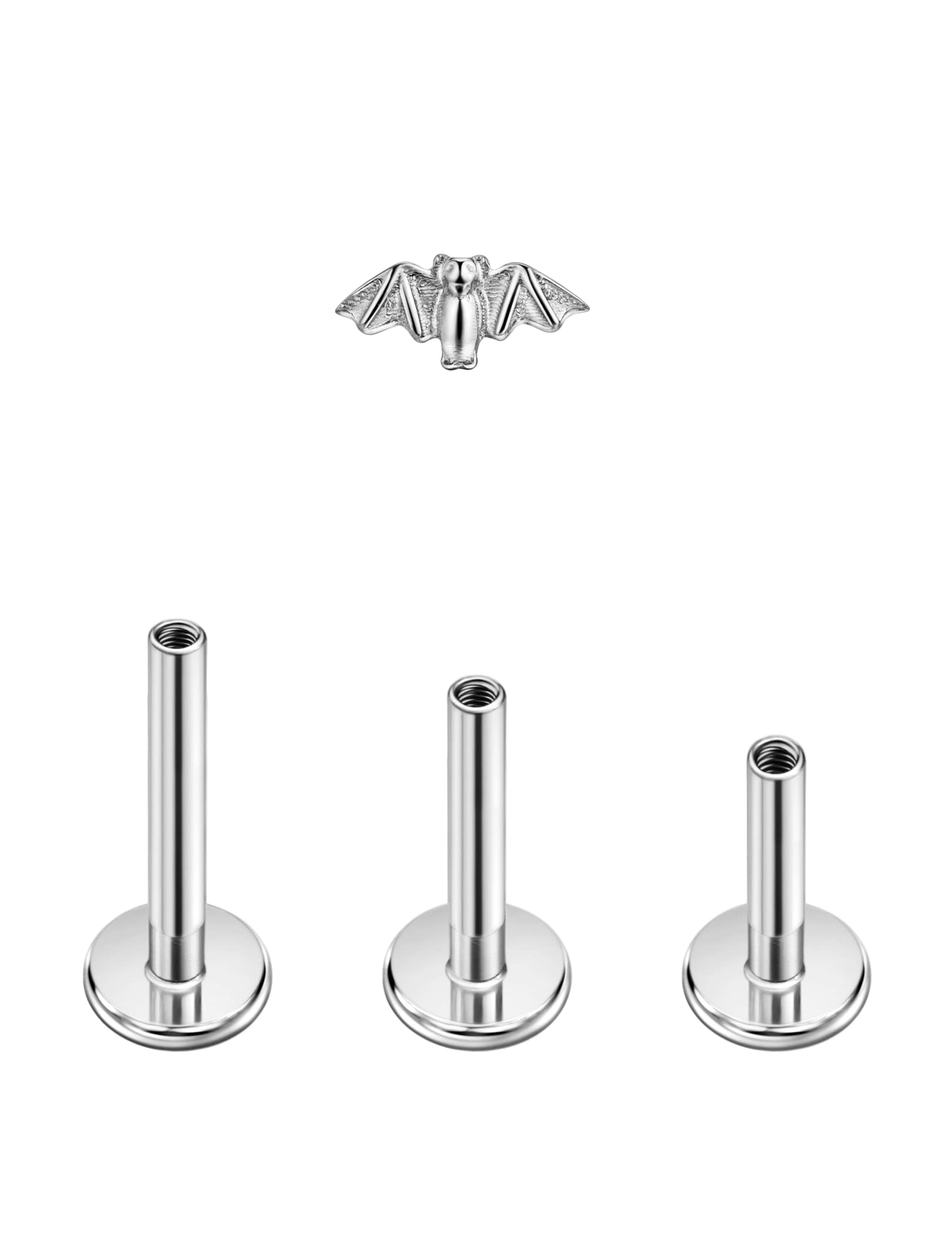 FANSING Celestial Lightning Bolt Nose Studs for Women Flash Thunder Bolt Nostril Piercing Jewelry Silver Earrings Stud Surgical Steel Cartilage Earring with 18g 6mm 8mm 10mm Internally Threaded Posts