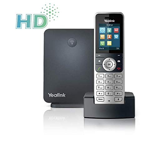 Yealink W53P Cordless DECT IP Phone and Base Station, 1.8-Inch Color Display. 10/100 Ethernet, 802.3af PoE, Power Adapter Included