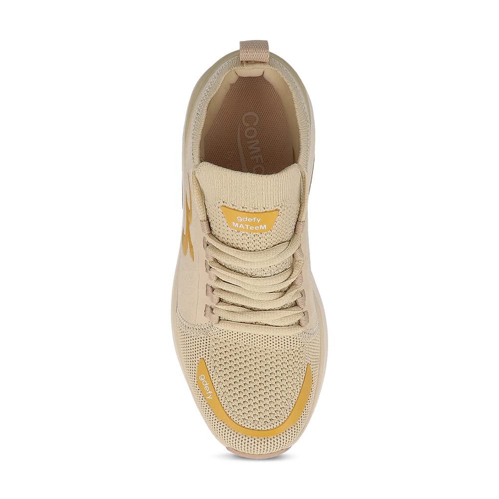 GDEFY Women's MATeeM Cross-Trainer 9.5 M US - Hybrid VersoShock Performance Pain Relief Comfortable Shoes with Support Beige,Gold