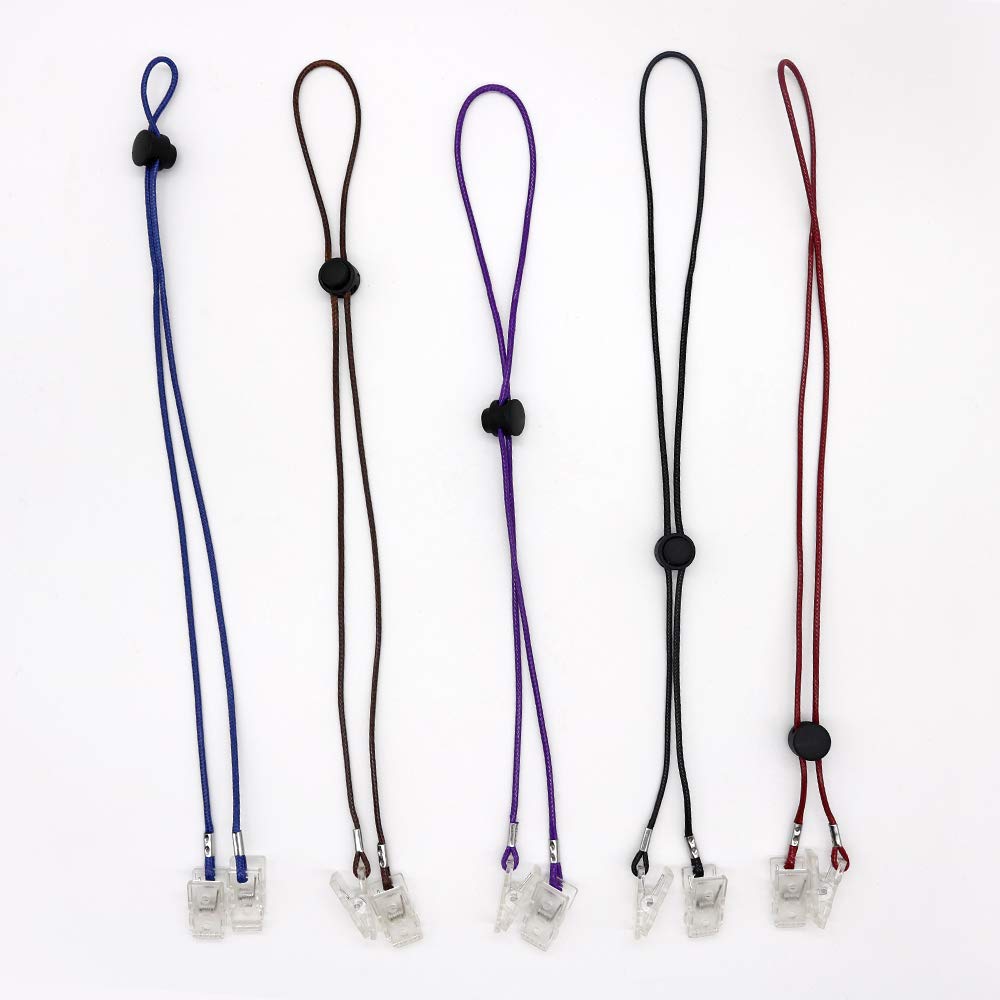 Impressive Smile 5 Pieces Adjustable Flexible Bib Holder Clips for Napkin, 5 Colors