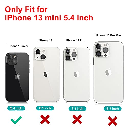 Ultra Slim Liquid Silicone Gel Case Compatible for iPhone 13 Mini 5.4 inch 2021 with Card Holder Sleeves Slot Anti-Scratch Shockproof Wallet Cover for iPhone 13 Mini (Blue)