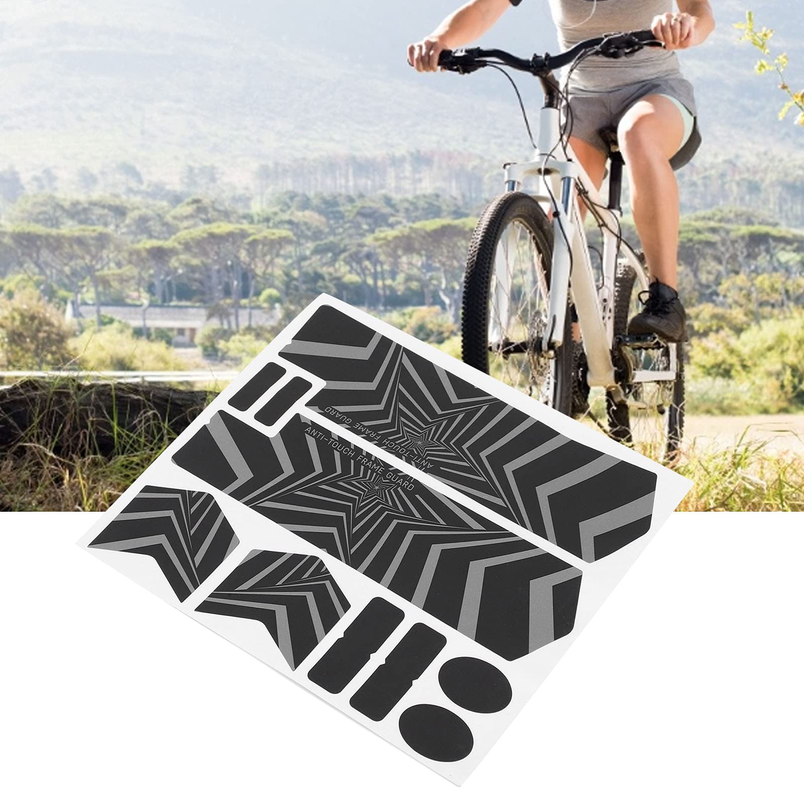 GFRGFH Mountain Bike Front Fork Night Reflection Sticker Paster Five‑Star
