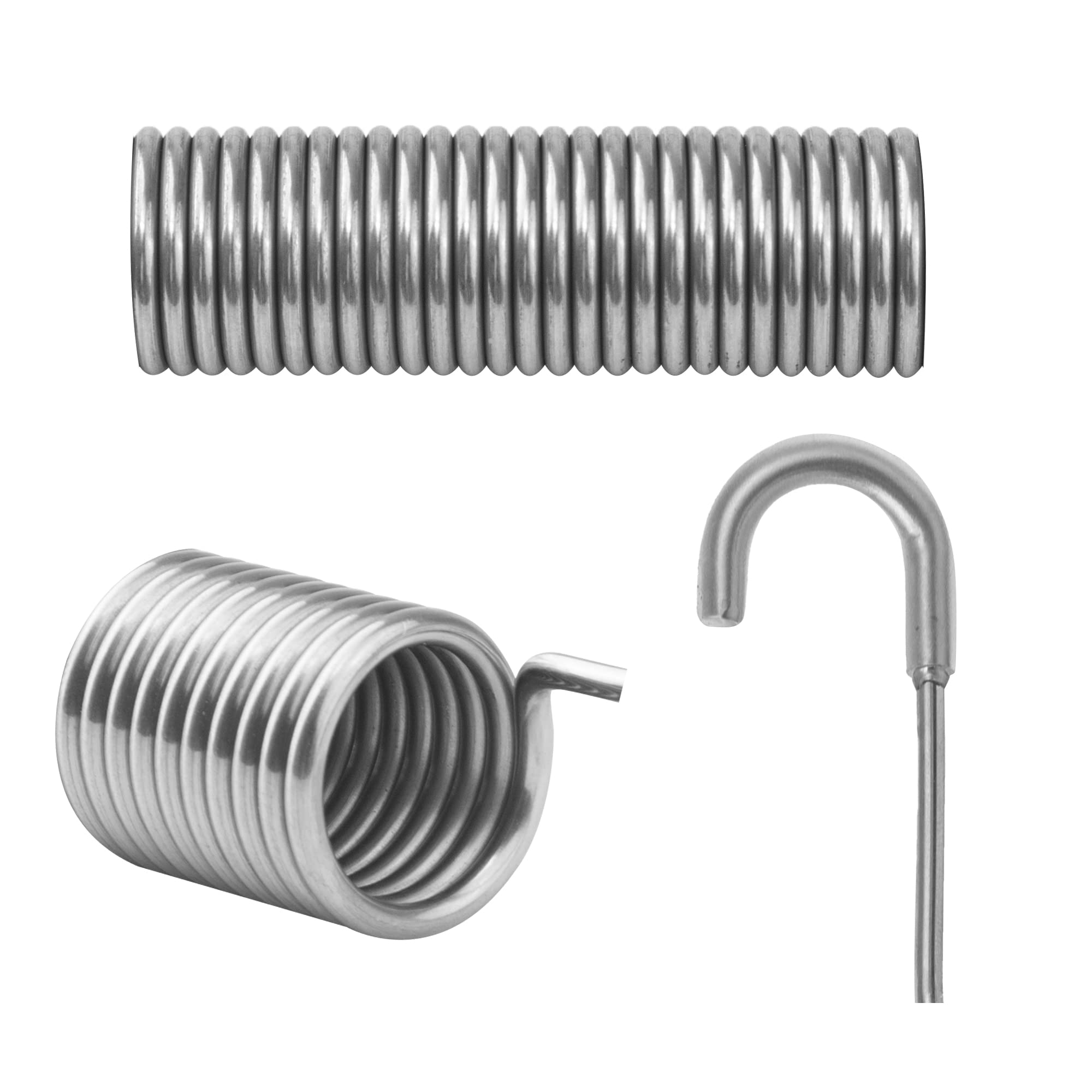 GNPADR GUPO 6-1/4 inch (2Pcs) Stainless Steel Replacement Recliner Sofa Chair Mechanism Tension Spring - Long Neck Hook Style