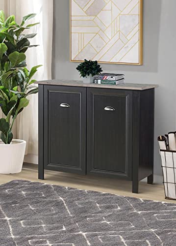 Saint Birch Ansel 2-Door Modern Wood Storage Cabinet in Black