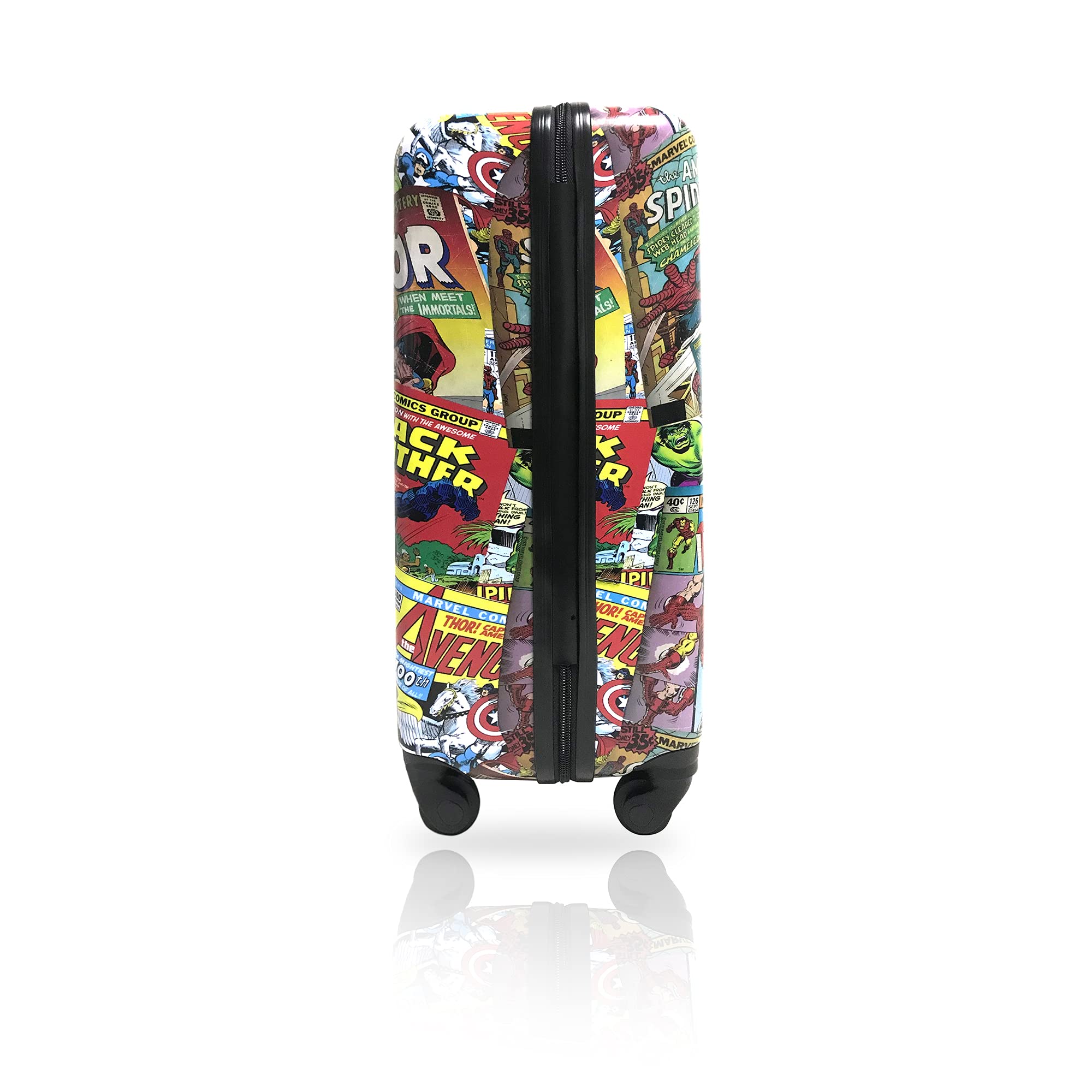 Fast Forward Marvel Comic Heroes Hard-Sided Tween Spinner Luggage 20 Inches Carry-On Travel Trolley Rolling Suitcase for Kids