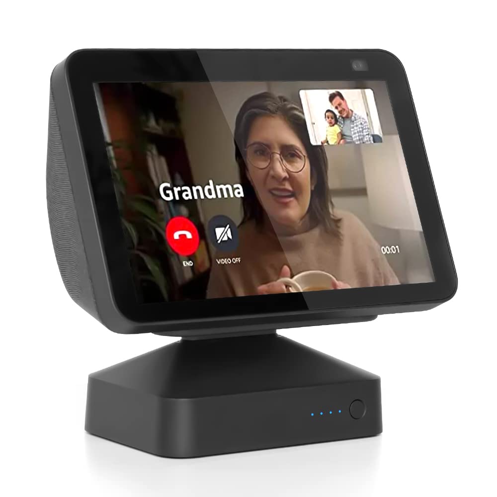 GGMM ES8 Battery Base for Show 8(1st & 2nd Gen), Battery Stand to Make Smart Speaker Portable, Adjustable Battery Dock, Magnetic Attachment, Black(Speaker Sold Separately)