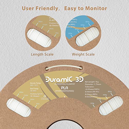 PLA Glow in The Dark Green and Orange Bundle, Duramic 3D Printing Filament 1.75mm, Dimensional Accuracy +/- 0.05 mm