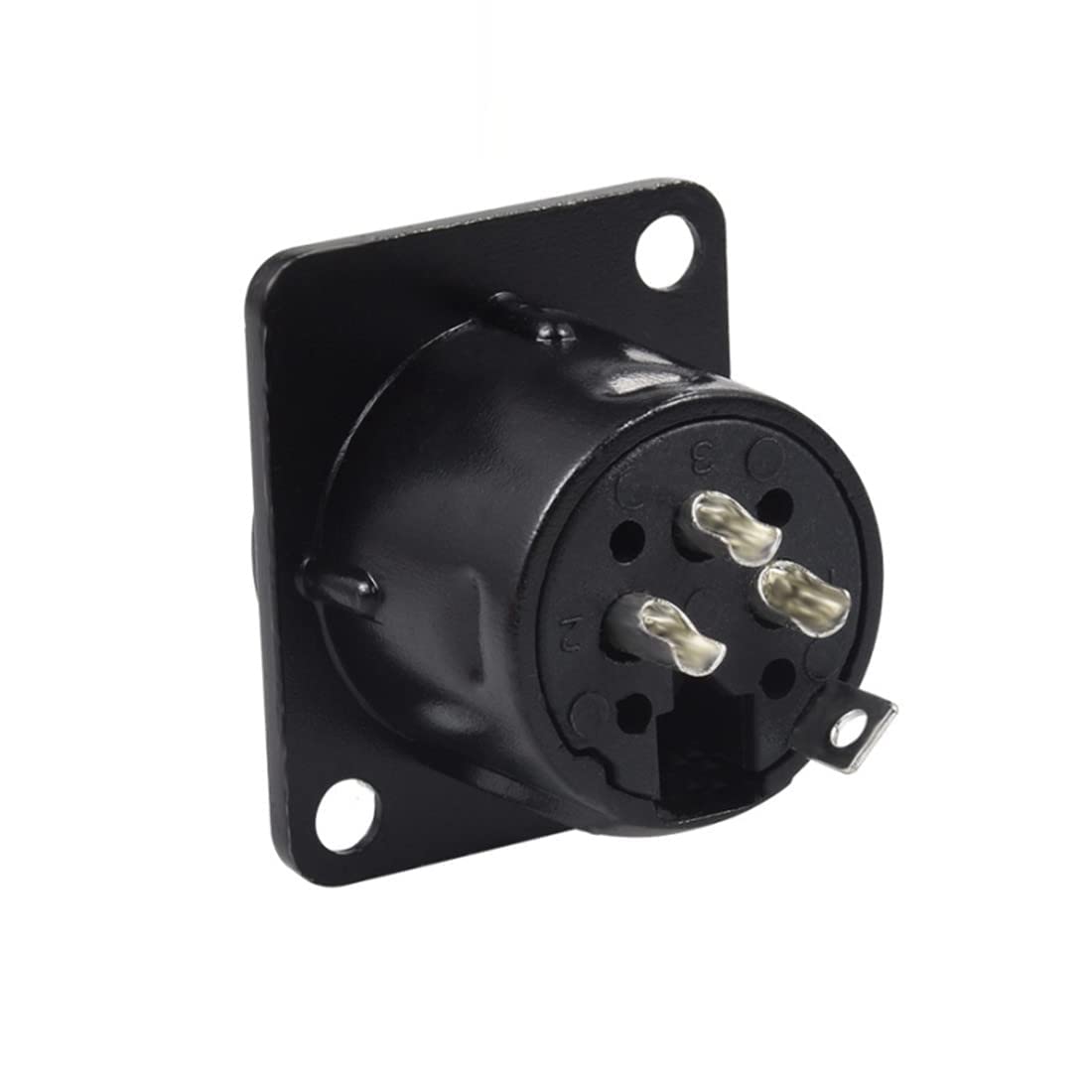 GDQLCNXB XLR Male Jack 3 Pin Panel Mount Jacks，Black Metal Housing XLR-M Connector 8Pcs