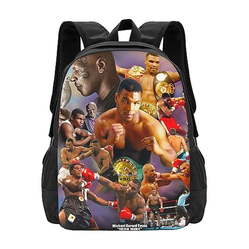 NEWCREATEES Laptop Backpacks Mike Boxer Tyson Unisex Backpack Multipurpose Double Shoulder Bag for Travle Camping Hiking Work Gifts
