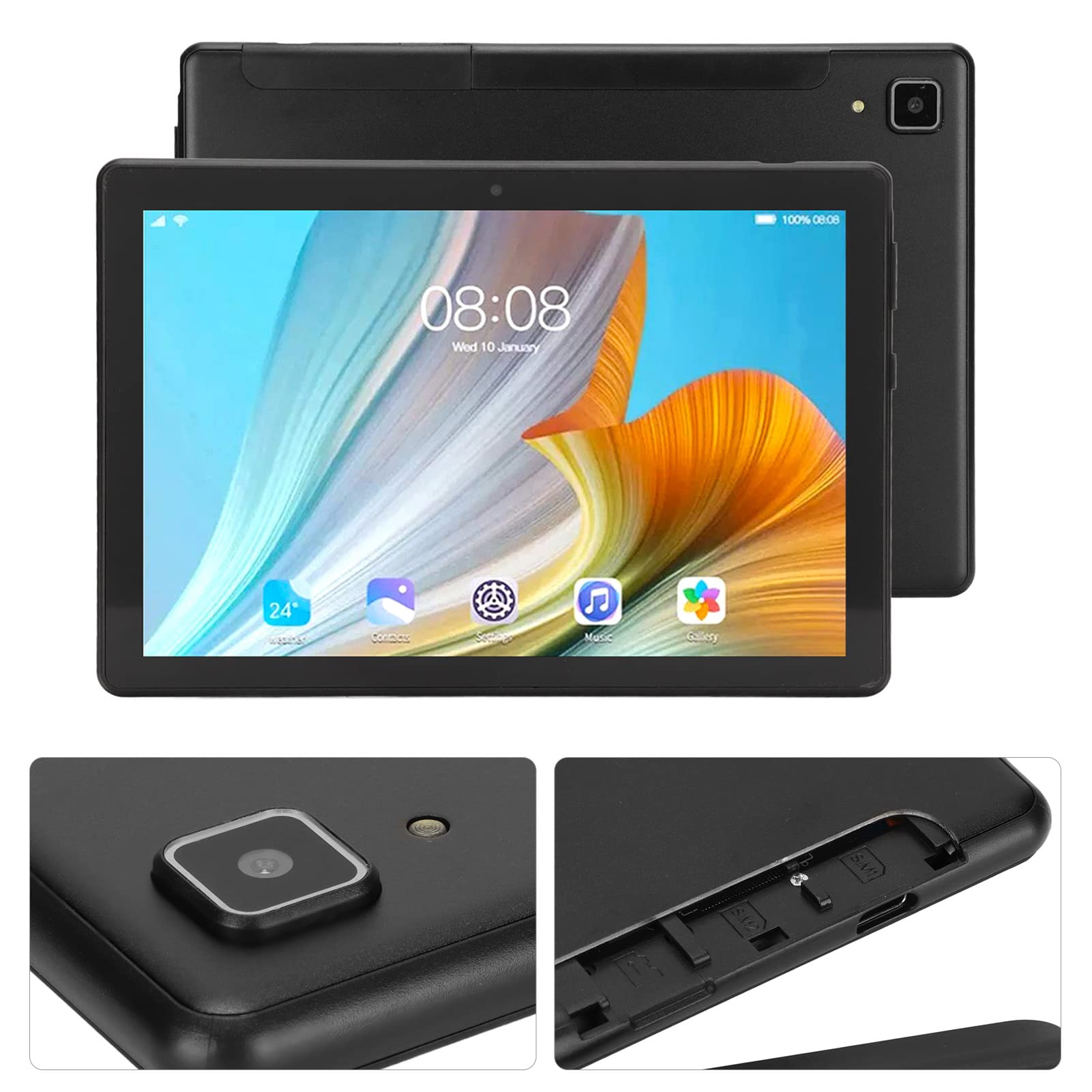LBEC Tablet 8.1 Inch 6000mAh 4GB 64GB Black HD Tablet 1920x1200 for 12 Games (U.S. regulations)