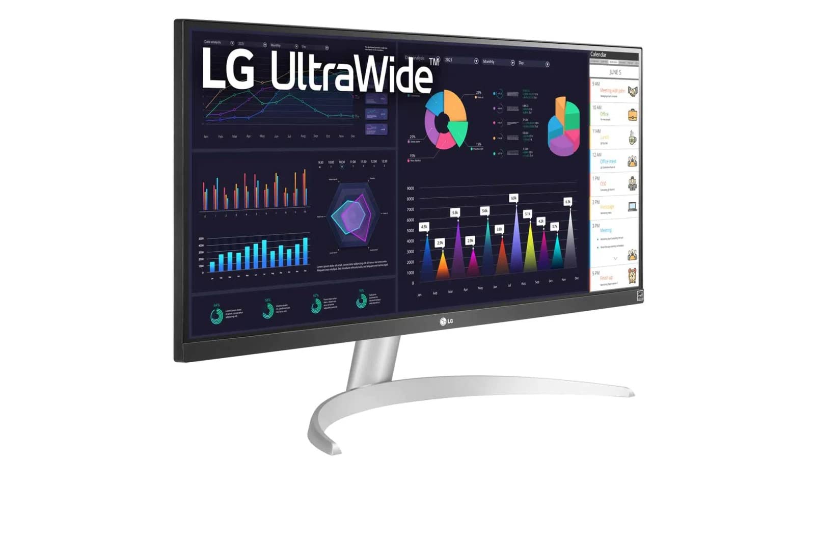 LG UltraWide FHD 29-Inch Computer Monitor 29WQ600-W, IPS with HDR 10 Compatibility, AMD FreeSync, and USB Type-C, White/Silver