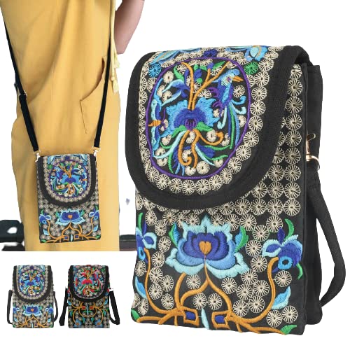 Forever Haru Latest Retro Lady Cell Phone Bag Crossbody Shoulder Wallet Purse Handbag Pouch, Multicolor