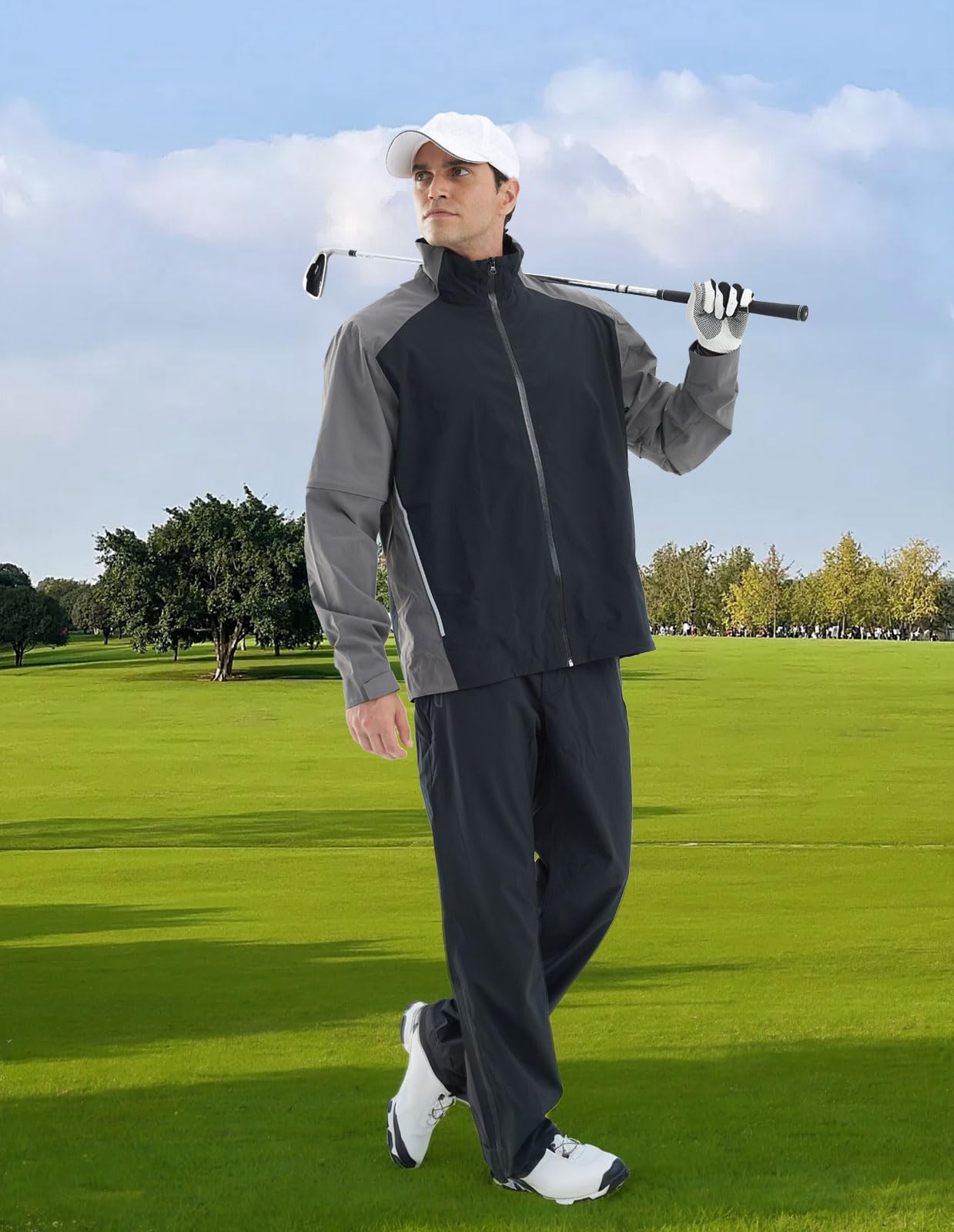 fit space Golf Climastorm Permanent Rain Pants Waterproof 20K Lightweight Performance Sporty Trousers (Black Pro, X-Large)
