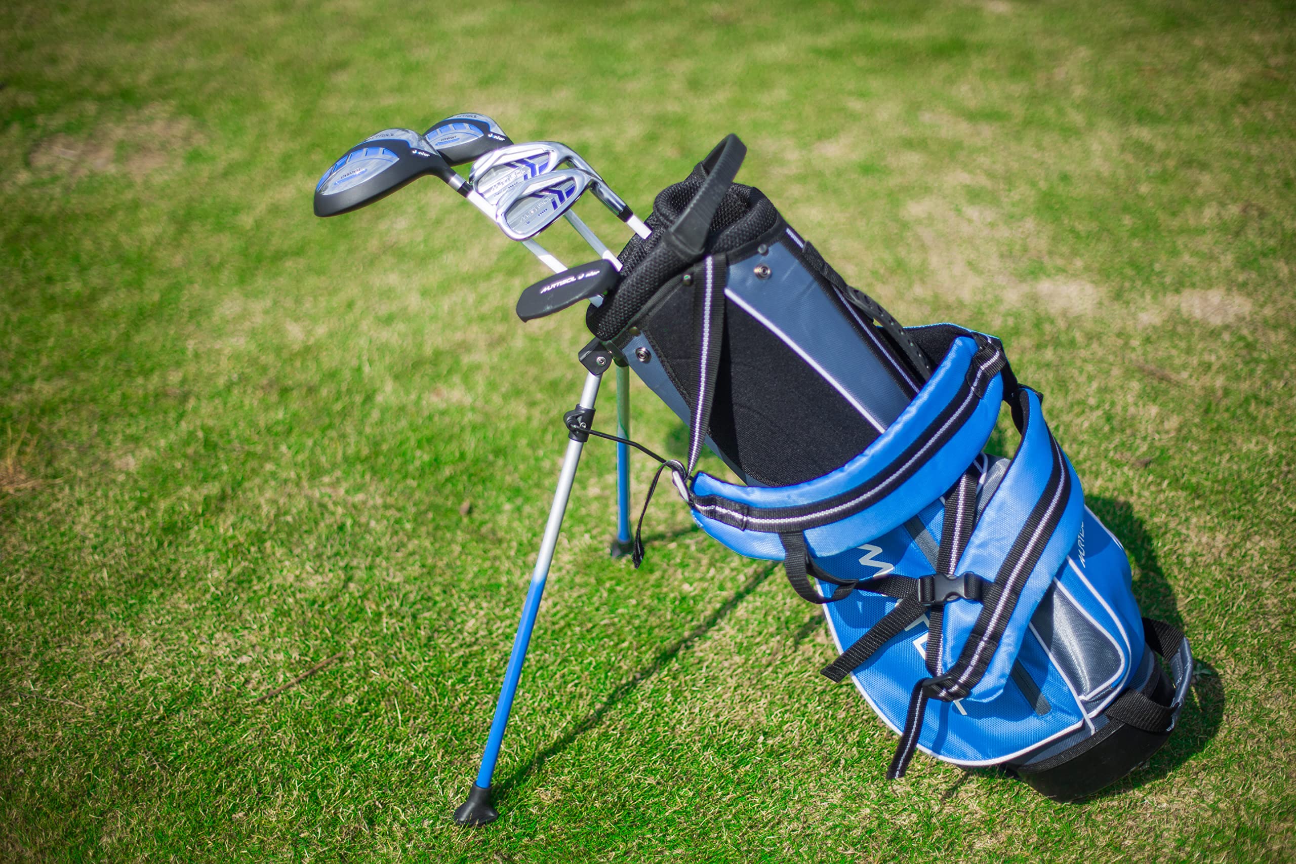 GIG-FXLightweight Junior Golf Bag Set,Golf Club Set for Children Kids,5pc,8-10 Age Groups Boys Girls,Right Hand… (Blue Ages 8-10)