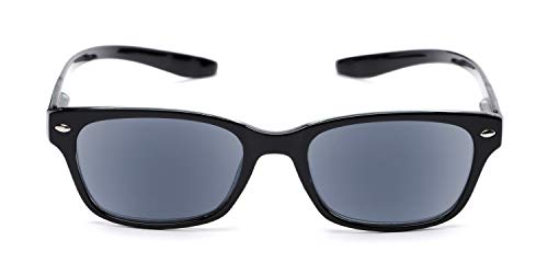 Retro Square Reading Sunglasses in Black with Smoke Lenses by Readers.com | The Cabo Hanging | +2.00