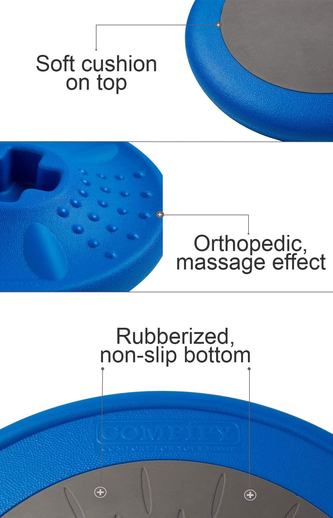 Studico ActiveChairs Kids Wobble Stool, Flexible Seating for Preschool & Elementary Classrooms, Improves Focus, Posture & ADHD/ADD, 14" Active Desk Chairs, Ages 3-7, Blue