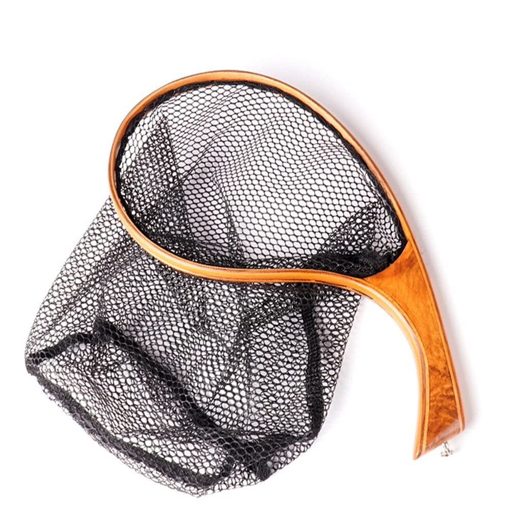 FZZDP Fly Fishing Net Landing Catch Release Net Wooden Frame Portable Lightweight Trout Fishing Landing