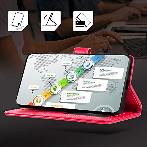 Shantime for Infinix Note 30 VIP Case, Premium PU Leather Magnetic Flip Case Cover with Card Holder and Kickstand for Infinix GT 10 Pro 5G (6.67”) Rose