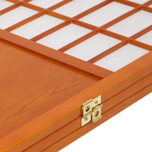 Magshion 3-Panels Room Dividers and Folding Privacy Screens 6.5ft High Oriental Small Grids Folding Screen Room Divider Separating Wall Freestanding Shoji Screen for Home Office