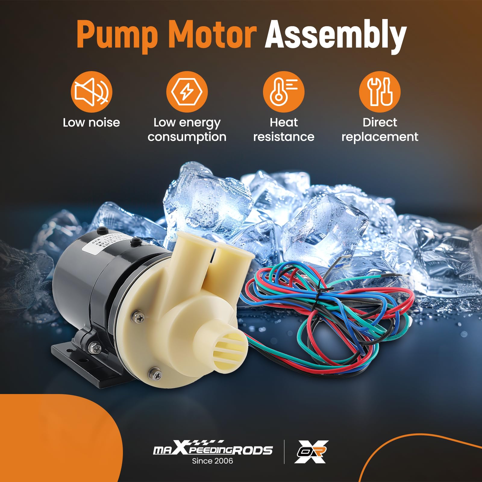 maXpeedingrods Pump Motor Assembly for Hoshizaki PA0613 Ice Maker Machine Water Pump with Capacitor, 12V 60Hz 10W for Hoshizaki KM-515MAH KM-320MAH KM-500MAE