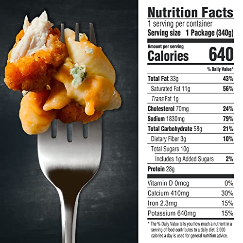DEVOUR Buffalo Style Chicken Mac & Cheese with Buffalo Cheddar Cheese Sauce & Blue Cheese Frozen Meal, 12 oz Box