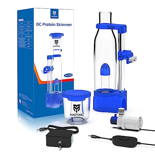 MagTool Aquarium Nano AIO Tank Protein Skimmers for All in One Reef Tank Up to 40Gal with High Tech Sine Wave Adjustable DC Needle Pump (AIO-70P)