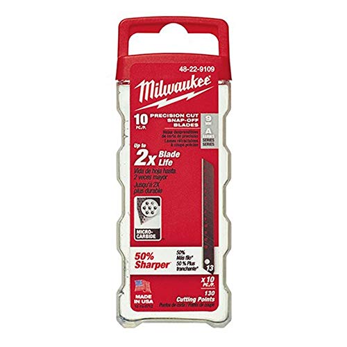 Milwaukee 48-22-9109 10-Piece Pro Snap Blade 9Mm