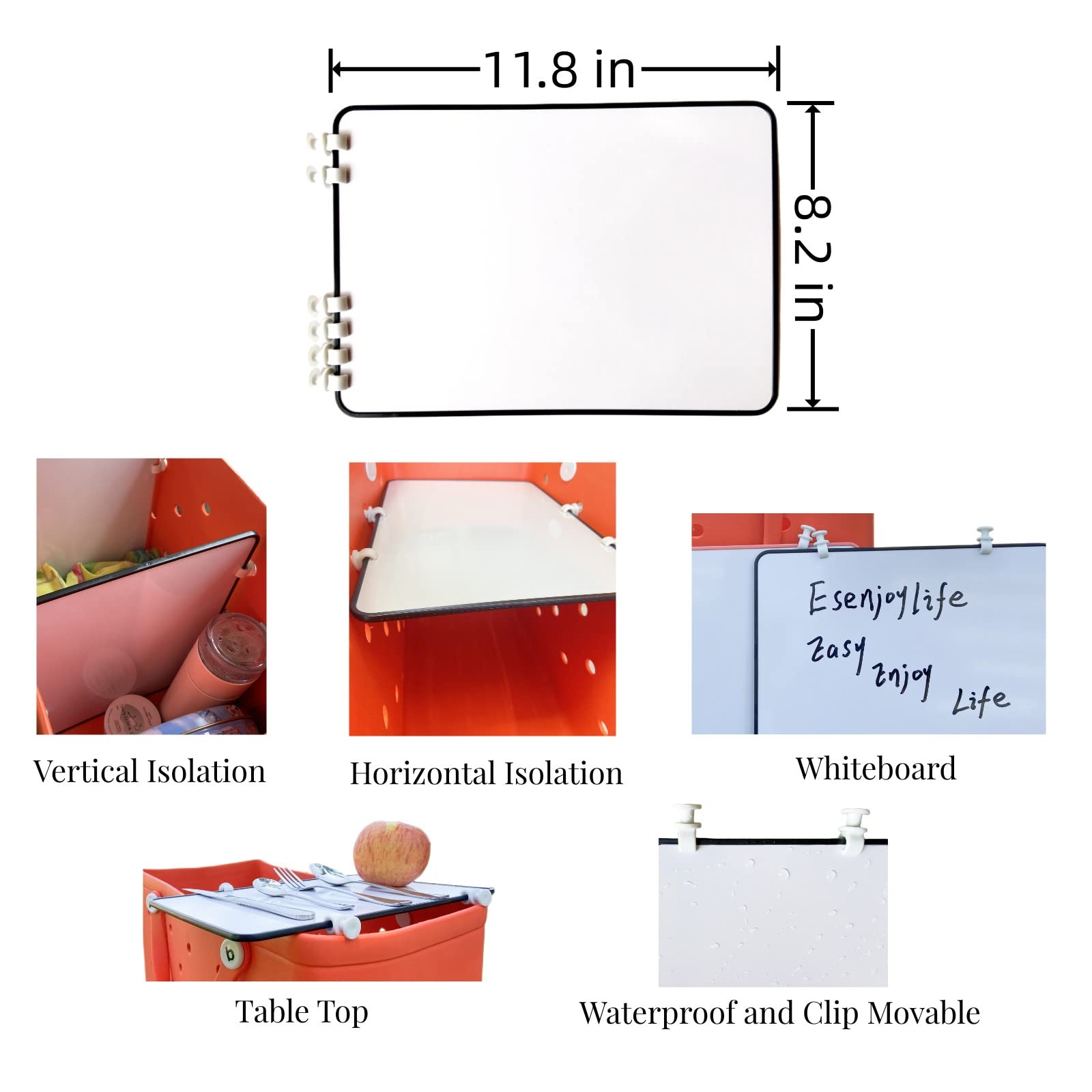 Esenjoylife 2PCS Black Divider Tray for Bogg Bag Accessory Compatible with Original X Large Bogg Bag Help with Organizing Bogg Bag and Divide Space