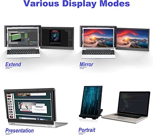 KEFEYA Laptop Screen Extender, FHD 13.3" Portable Monitor Dual, HDR IPS Display Plug & Play, Work with 13-16'' Mac Windows Chrome Linuxs
